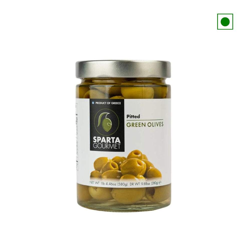 Sparta Gourmet Pitted Green Olives 580 gms - Damati Foods