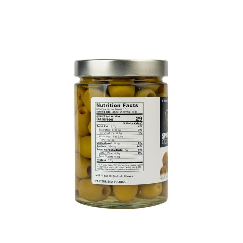 Sparta Gourmet Pitted Green Olives 580 gms - Damati Foods