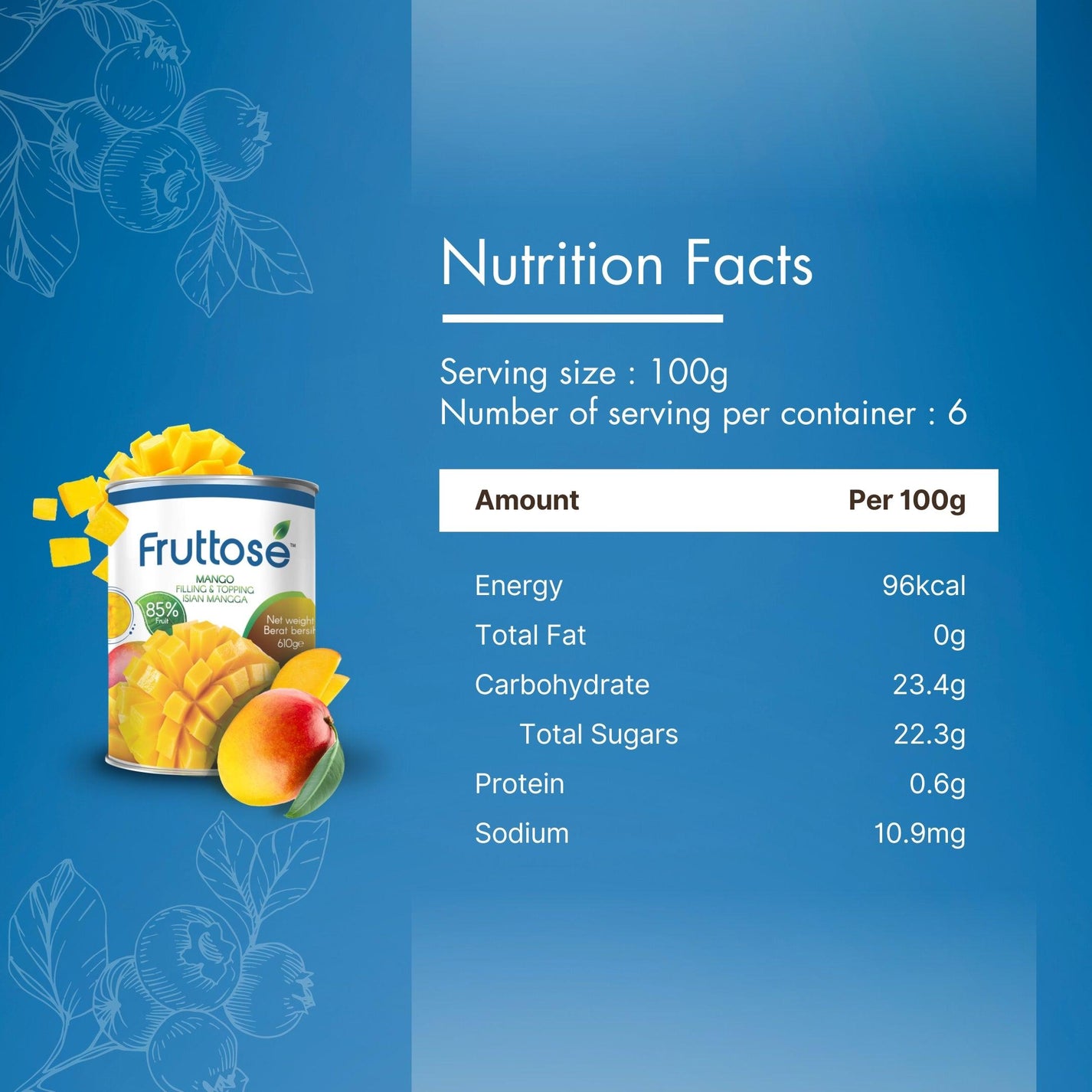 Fruttose Mango Filling & Topping 610 Gms - Damati Foods