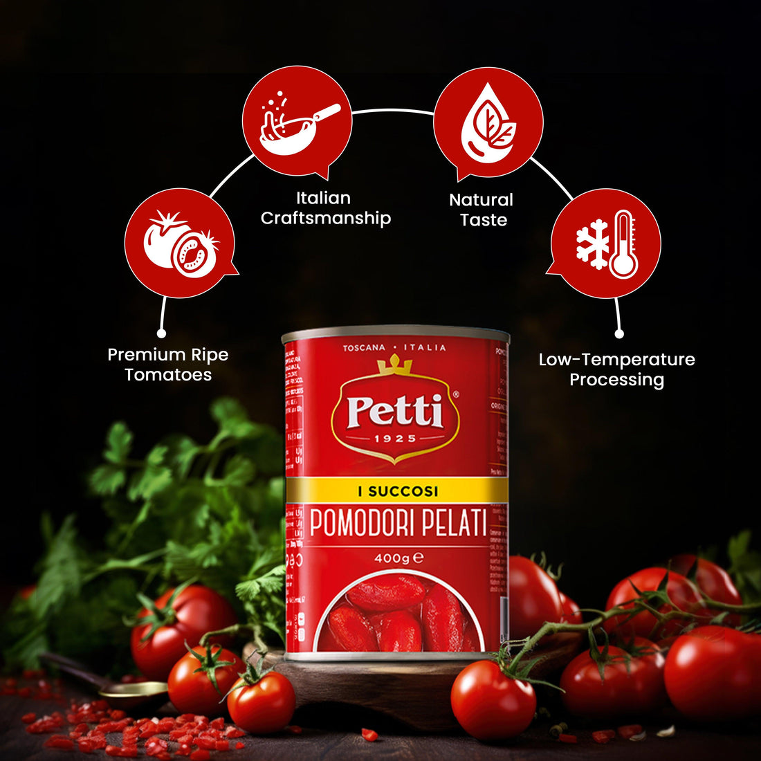 Petti Pomodori Pelati (Peeled Tomatoes) - 400 gms
